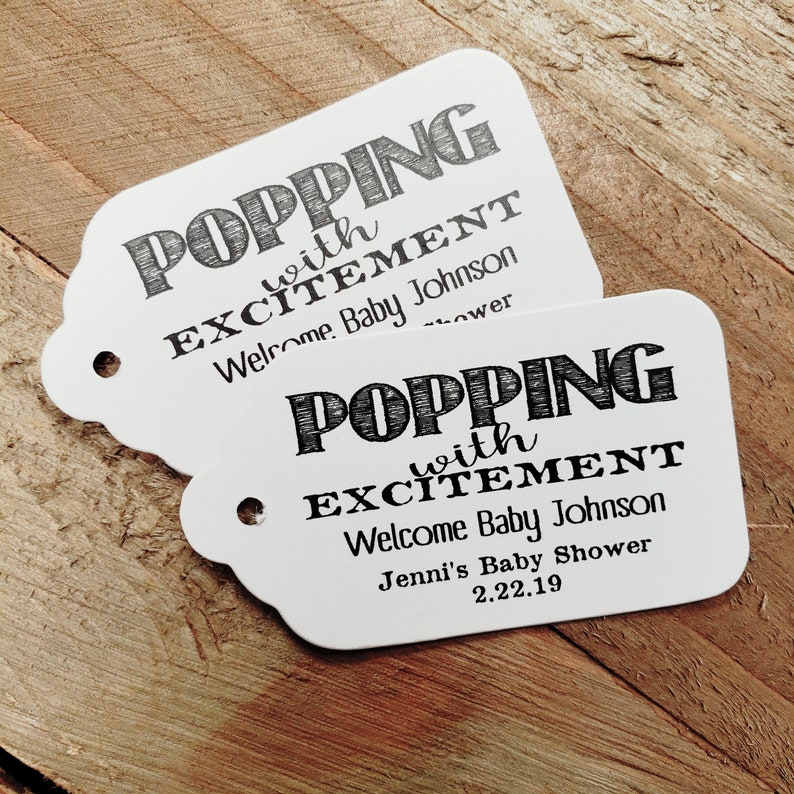 Popping With Excitement Welcome Baby my MEDIUM Tag 1 | Etsy