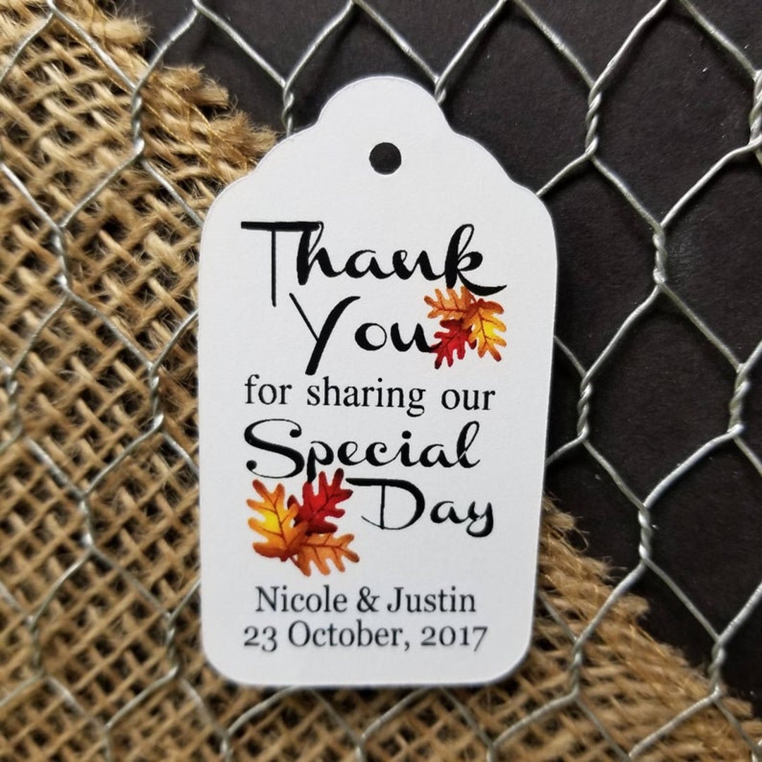Thank You for Sharing Our Special Day Wedding Favor Tag my LARGER LARGE ...