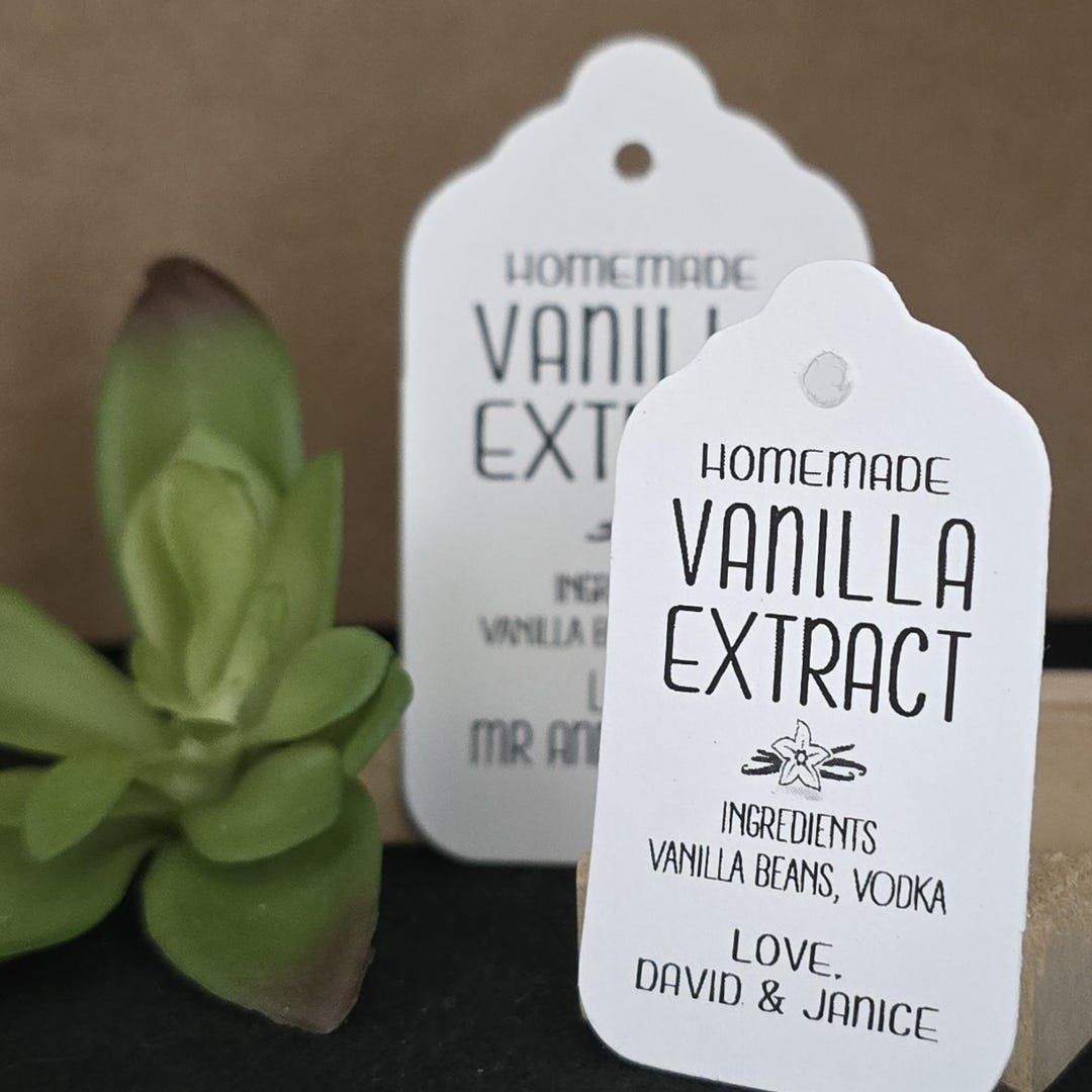 Homemade Vanilla Extract Favor Tag (my SMALL MEDIUM LARGE Size Tags ...