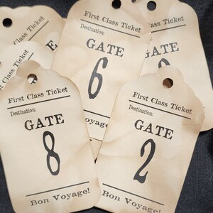 First Class Ticket Destination Gate Number Tags Table Number Tags Bon ...