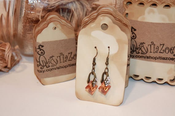 Earring Display Card Mix of Round and Tag Style (my LARGE Tag Style 1 3 ...