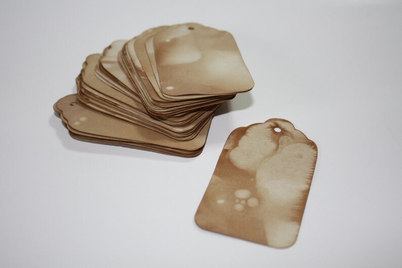 150 SMALL Tea Stained Price TAGS 7/8 x 1 5/8 | Etsy