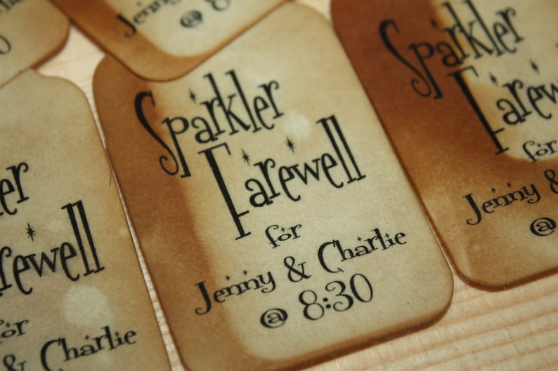Sparkler Farewell 100 Large Tags Personalize With Names and Date ...