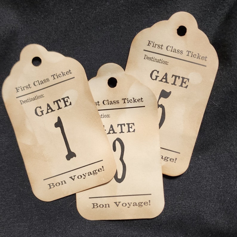 First Class Ticket Destination Gate Number Tags Table Number Tags Bon ...
