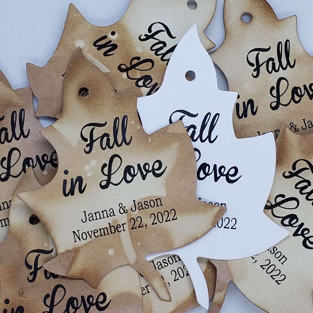 Fall in Love Leaf Shape Favor Tag 2 X 3 1/4 Choose Your Quantity ...