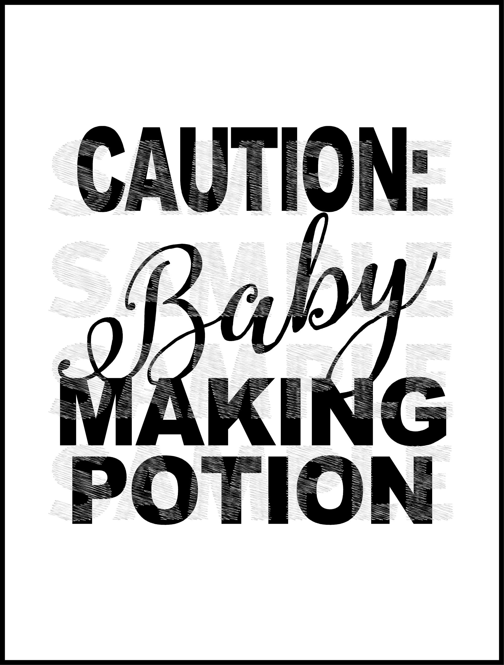 Caution Baby Making Potion, Gender Reveal, Baby Shower, Diaper Party ...