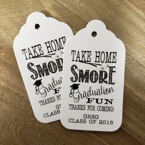 Take Home Smore GRADUATION Fun Thanks for Coming (my MEDIUM Tag) 1 3/8 ...