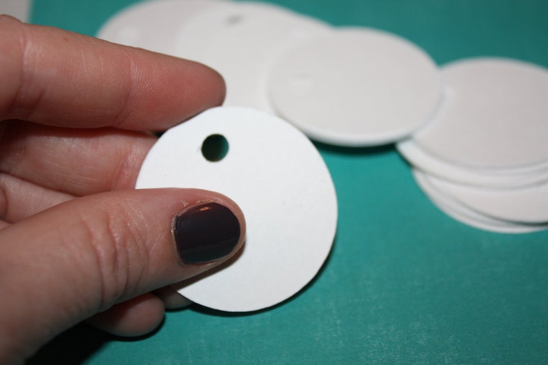 White Cardstock Tag 100 White Round Card Stock Price Tags 1 | Etsy