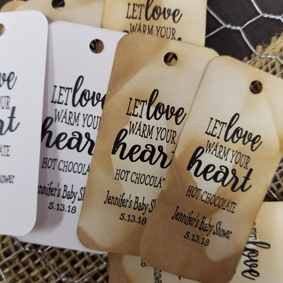 Let Love Warm Your Heart Hot Chocolate Favor Tag RECTANGLE - Etsy