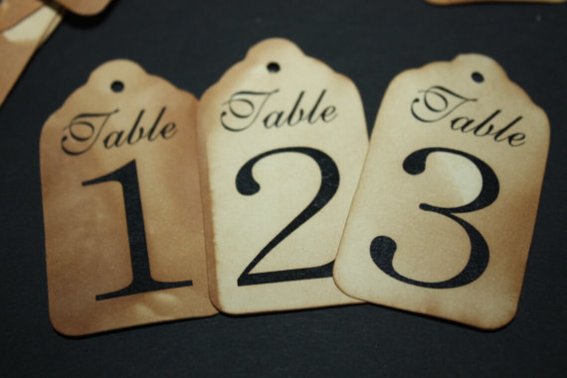 Table Number Tags 2 1/4 X 3 3/4 Option to Choose Your Quantity | Etsy