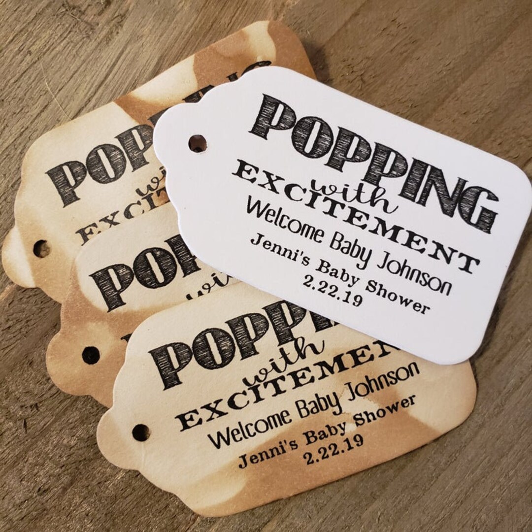 Popping With Excitement (my LARGE) 1 3/4" X 3 1/4" Tags Personalize ...