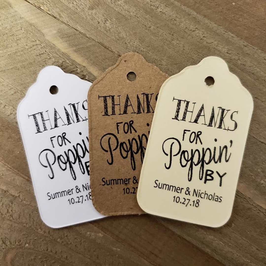 Thanks for Poppin by Favor Tag (my SMALL MEDIUM LARGE Tag) See Size in ...