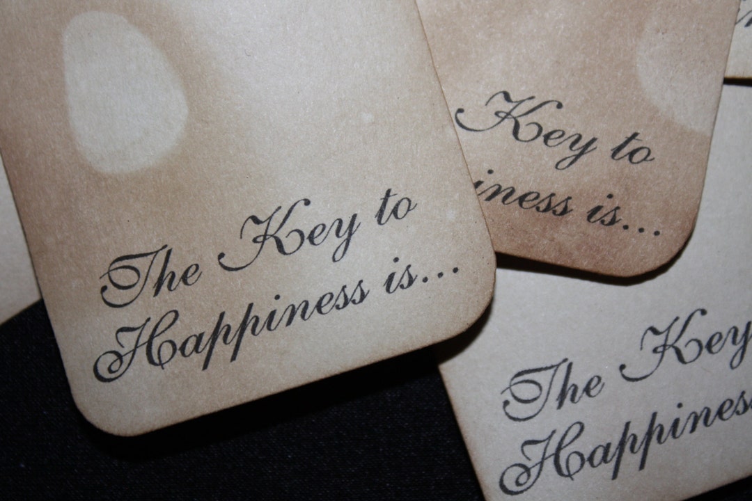 50 Favor Tag the Key to Happiness - Etsy