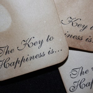 50 Favor Tag the Key to Happiness - Etsy