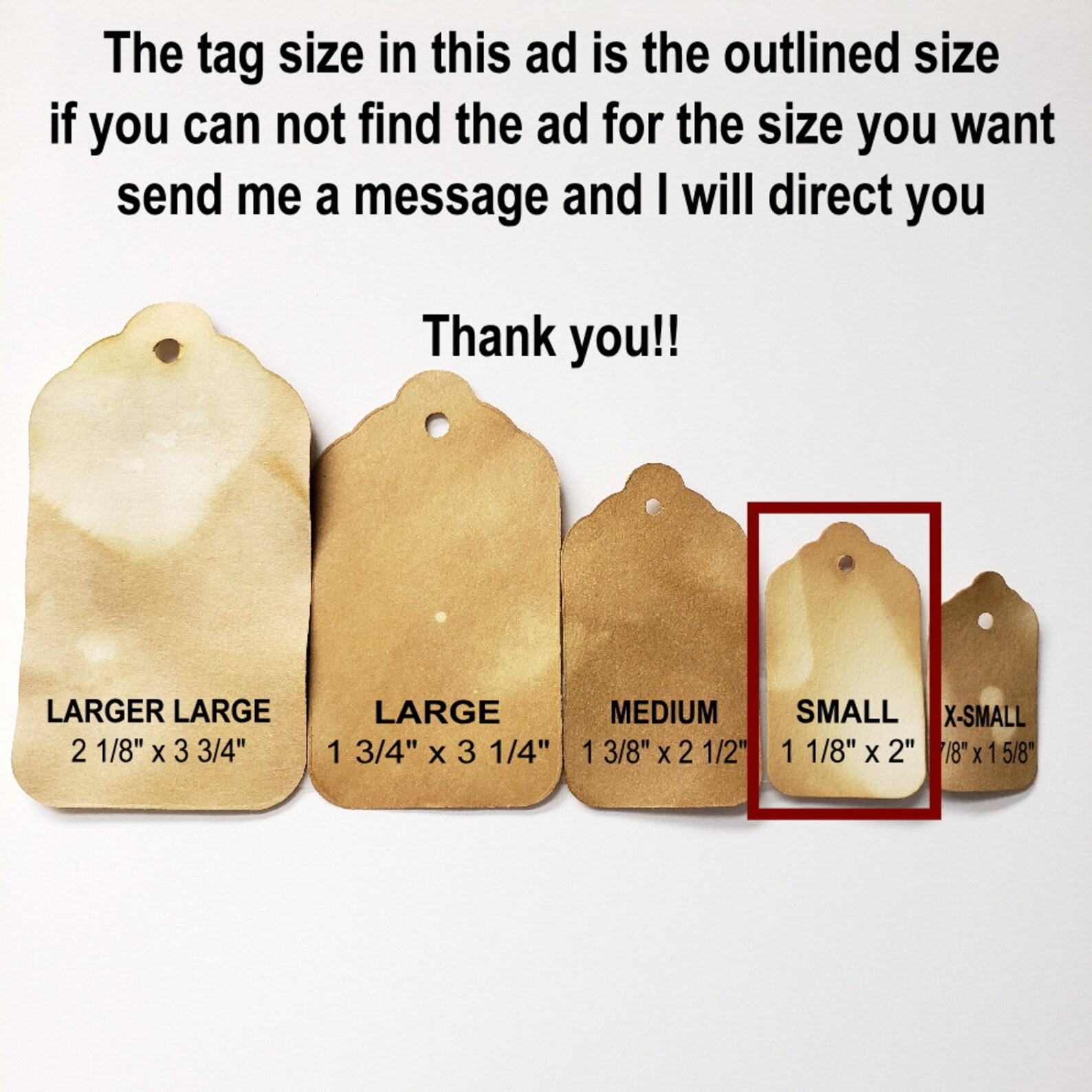 Thank You for Being Our Fan Personalized Favor (my SMALL Tag) 1 1/8"x 2 ...