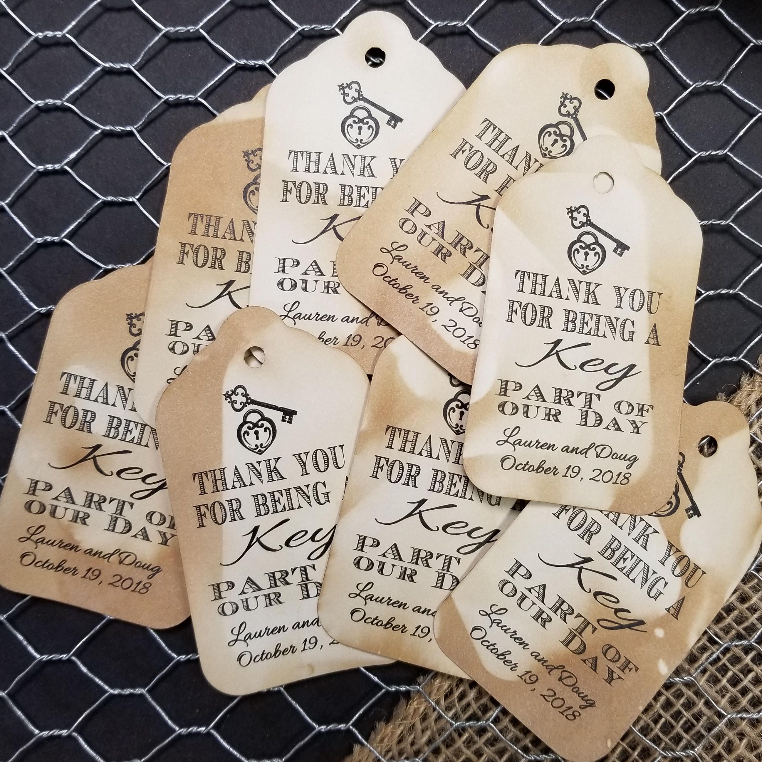 Thank You for Being a Key Part of Our Day Favor Tag LARGE Tags ...
