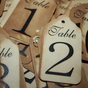 Table Number Tags Seat Placement Cards (my LARGER LARGE Tag) 2 1/8" X 3 ...