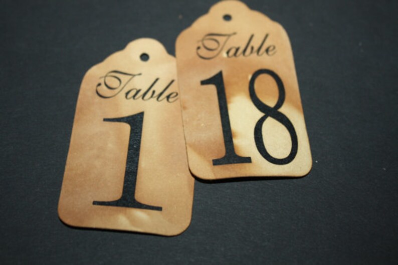 Table Number Tags 2 1/4 X 3 3/4 Option to Choose Your Quantity - Etsy