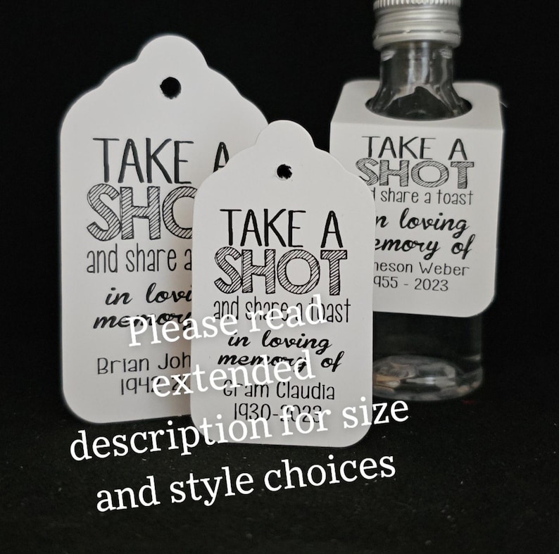 Take a Shot and Share a Toast in Loving Memory Personalized Memorial ...