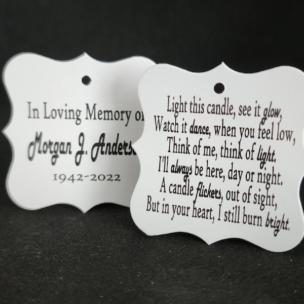 Candle Favor Tags - Etsy