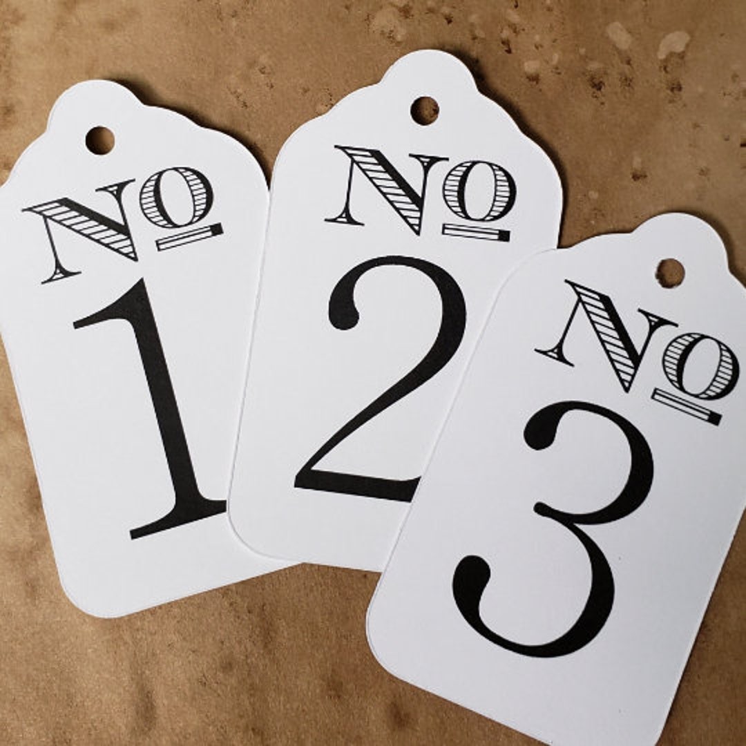 Table Number Tags Seat Placement Cards (my MEDIUM Tag) 1 3/8" X 2 1/2 ...