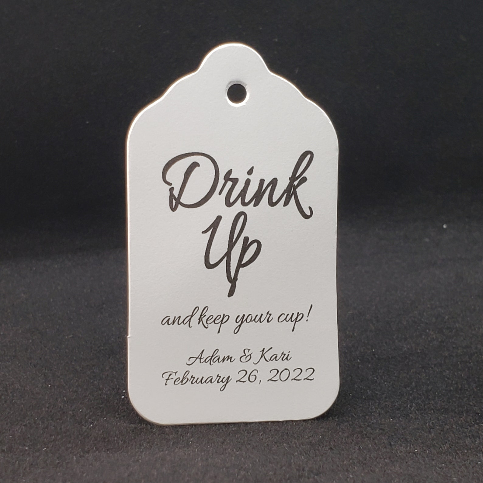 Drink up and Keep Your Cup Personalized Favor Tag (my MEDIUM Tag) 1 3/8 ...
