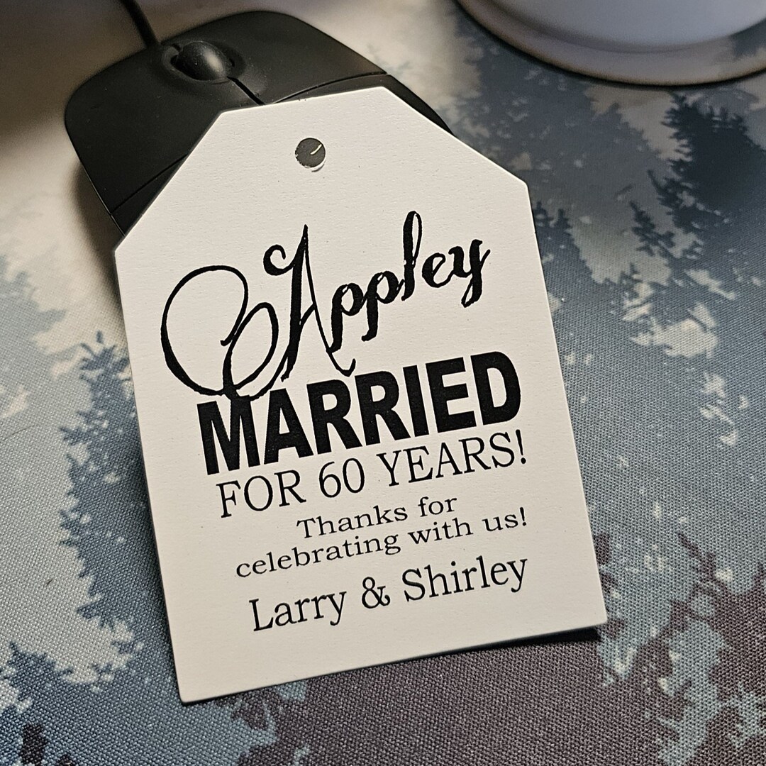 Appley Married Thanks for Celebrating With Us Favor Tags Personalize ...