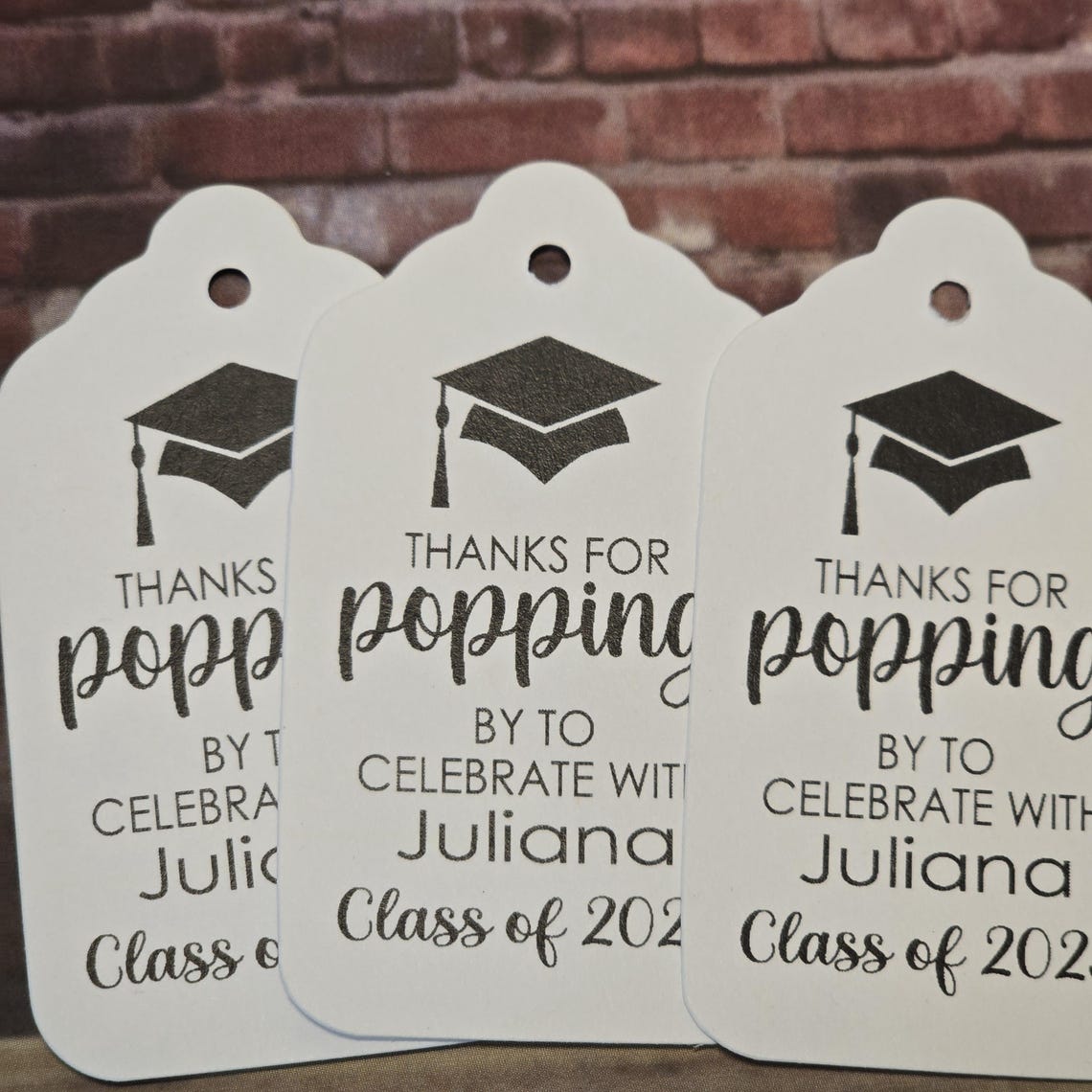 Thanks for Poppin by to Celebrate Class of Graduation Favor Tag (my ...