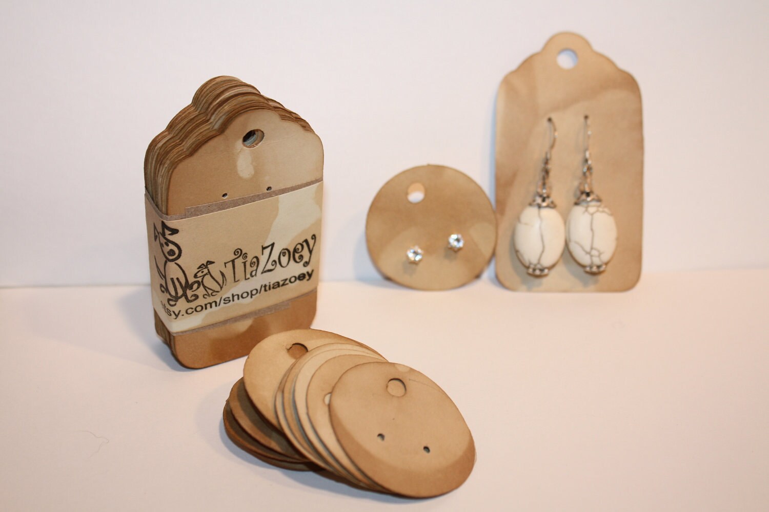 Earring Display Card Mix of Round and Tag Style (my LARGE Tag Style 1 3 ...