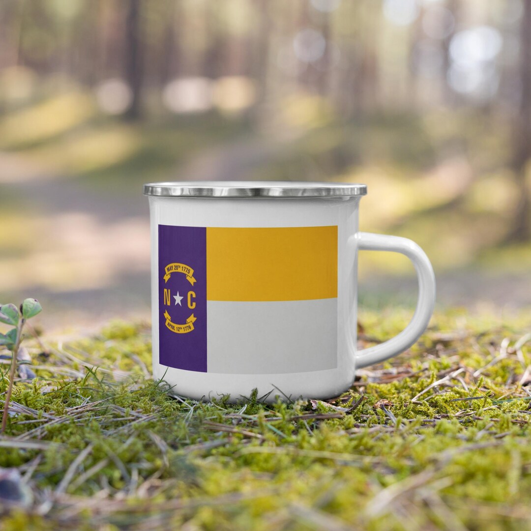 North Carolina Purple Gold Enamel Mug, North Carolina Flag Mug ...