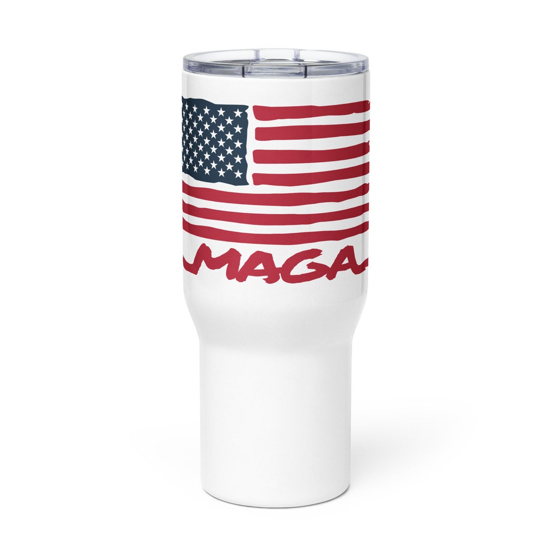 MAGA Travel Mug With Handle, American Flag Coffee Cup - Etsy