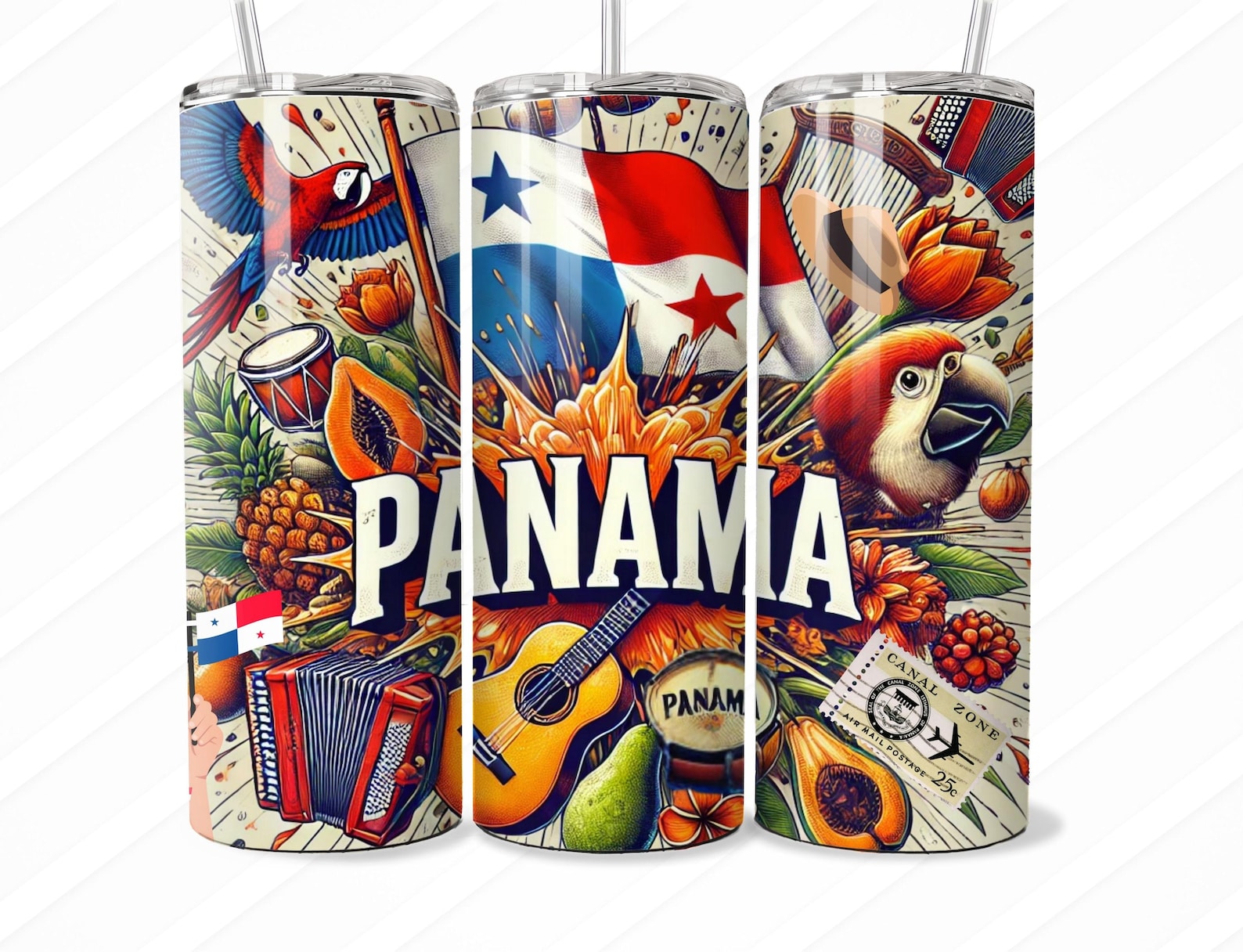 Panama Flag Digital Design, Tumbler Wraps, Mouse Pad Designs, T-shirt ...