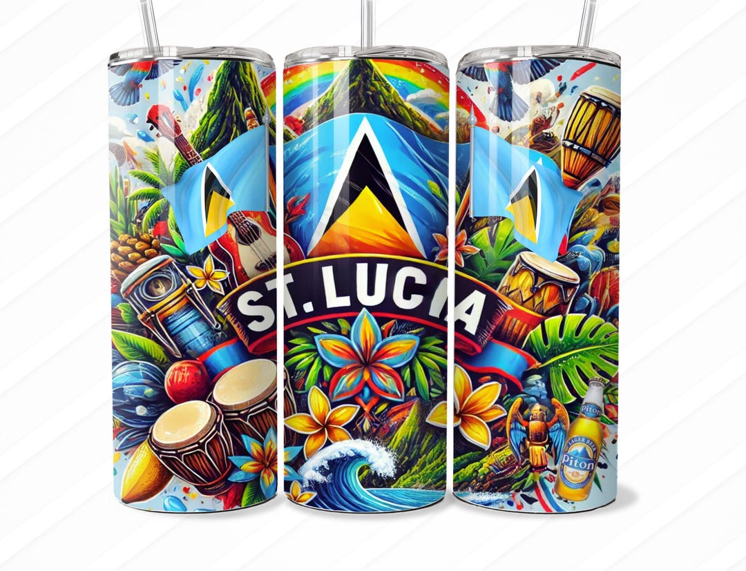 St. Lucia Flag Digital Design for Tumblers, Mugs, T-shirts, Stickers ...