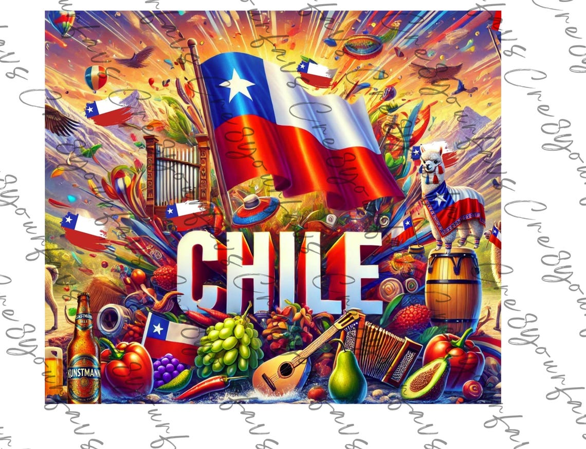 Chile Flag Digital Design | Tumblers, Stickers, Mugs, T-shirts & More ...