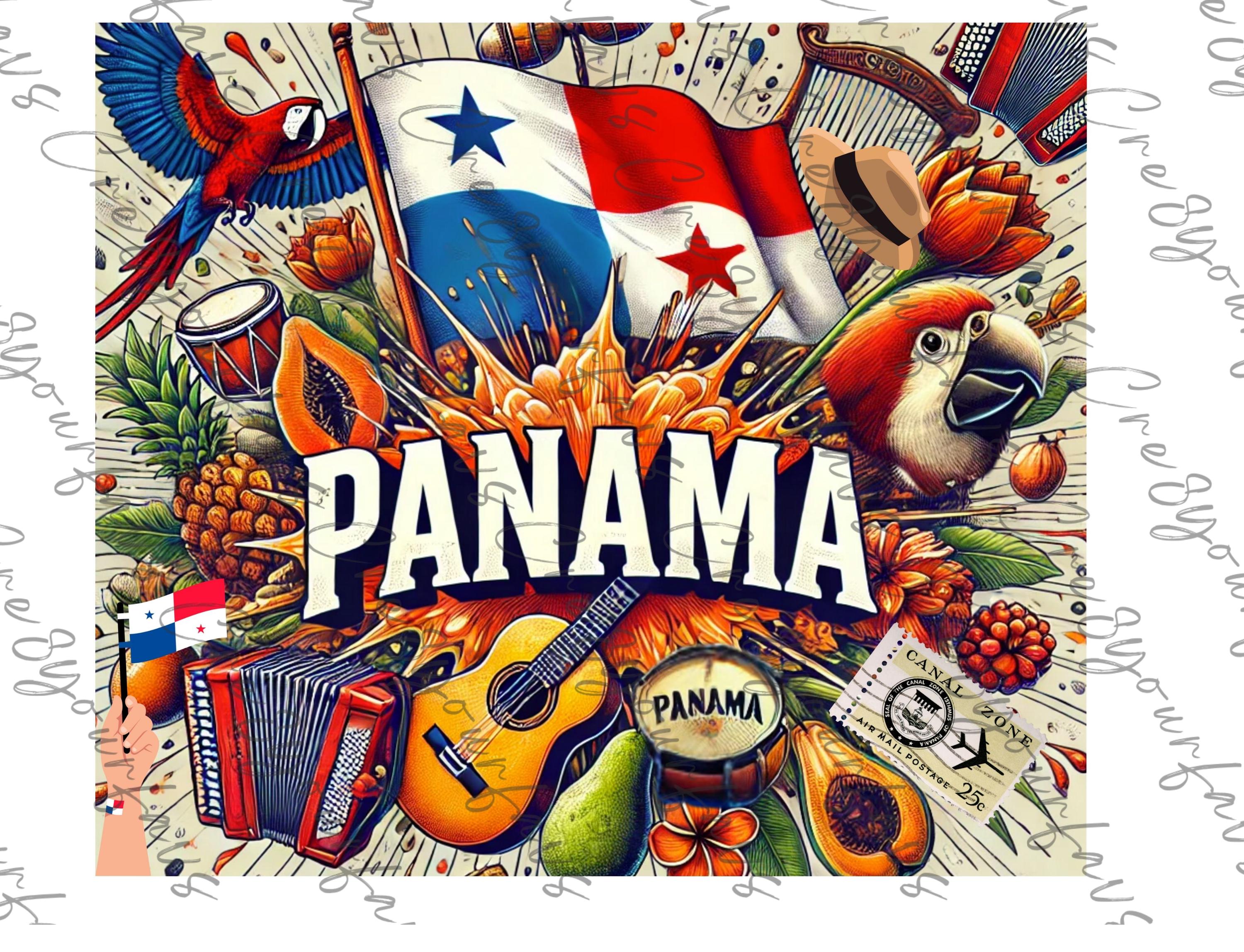 Panama Flag Digital Design, Tumbler Wraps, Mouse Pad Designs, T-shirt ...