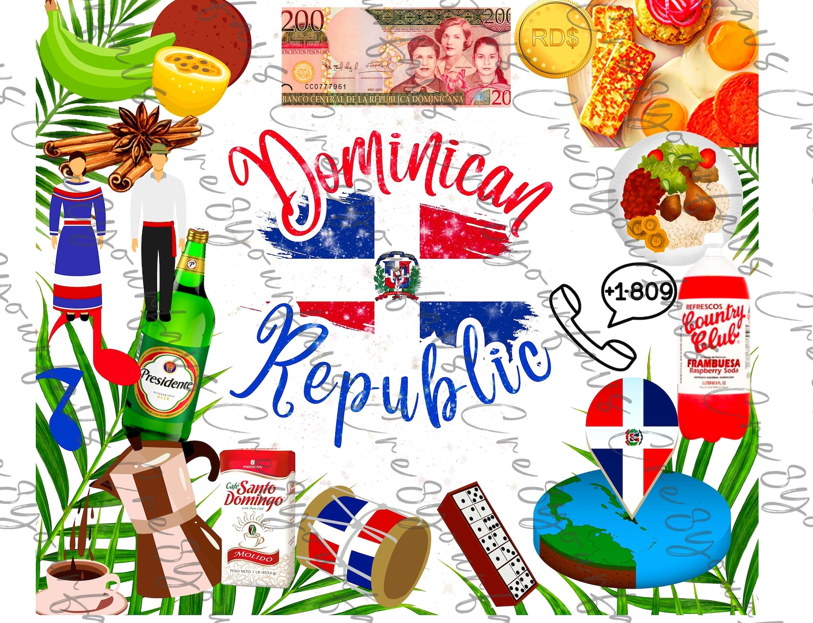 Dominican Republic Flag Digital Design Printable Art for T-shirts ...