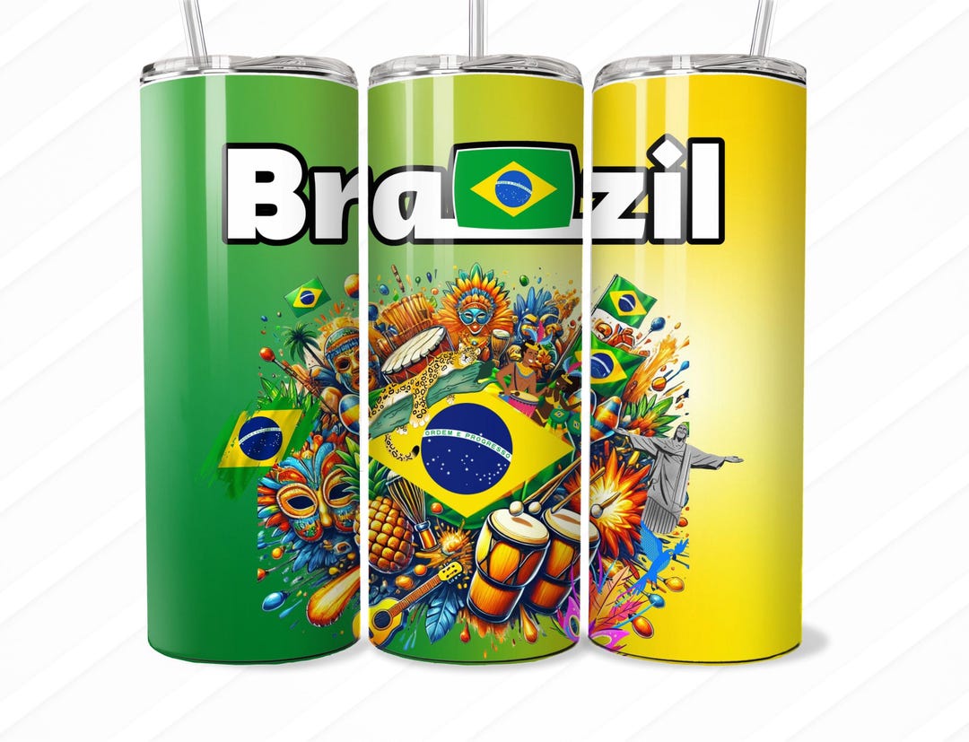 Brazil Flag Digital Design for Tumbler Wraps, Stickers, Mugs, T-shirts ...