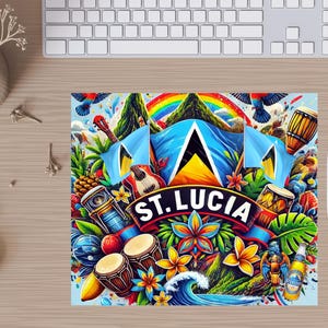 St. Lucia Flag Digital Design for Tumblers, Mugs, T-shirts, Stickers ...