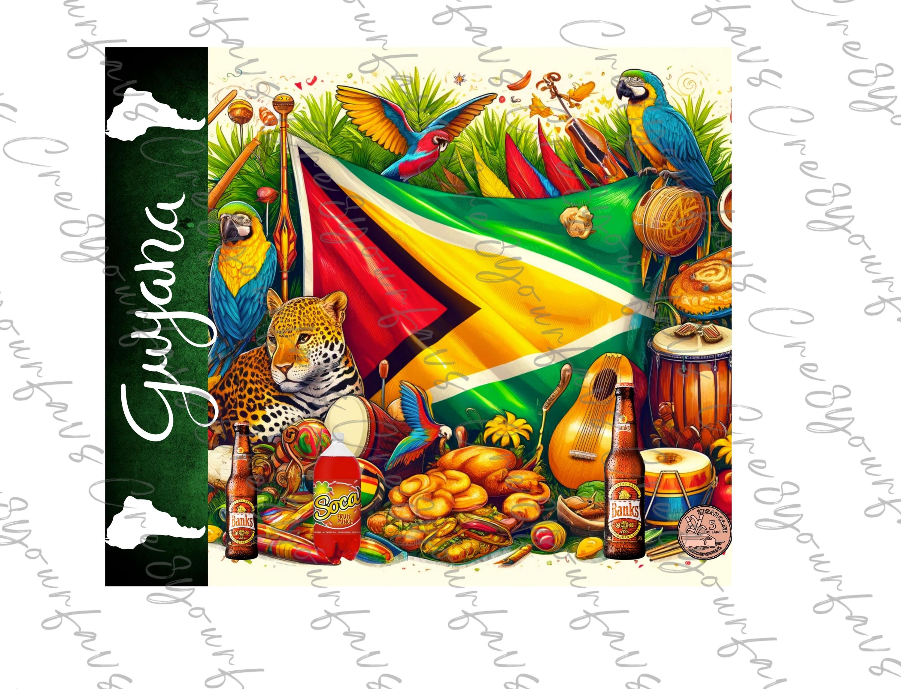 Guyana Flag Digital Design for Tumbler Wraps, Stickers, Mugs, T-shirts ...