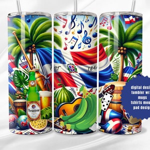 Dominican Republic Flag Tumbler Wrap 20oz, Dominican Png, Dominican ...