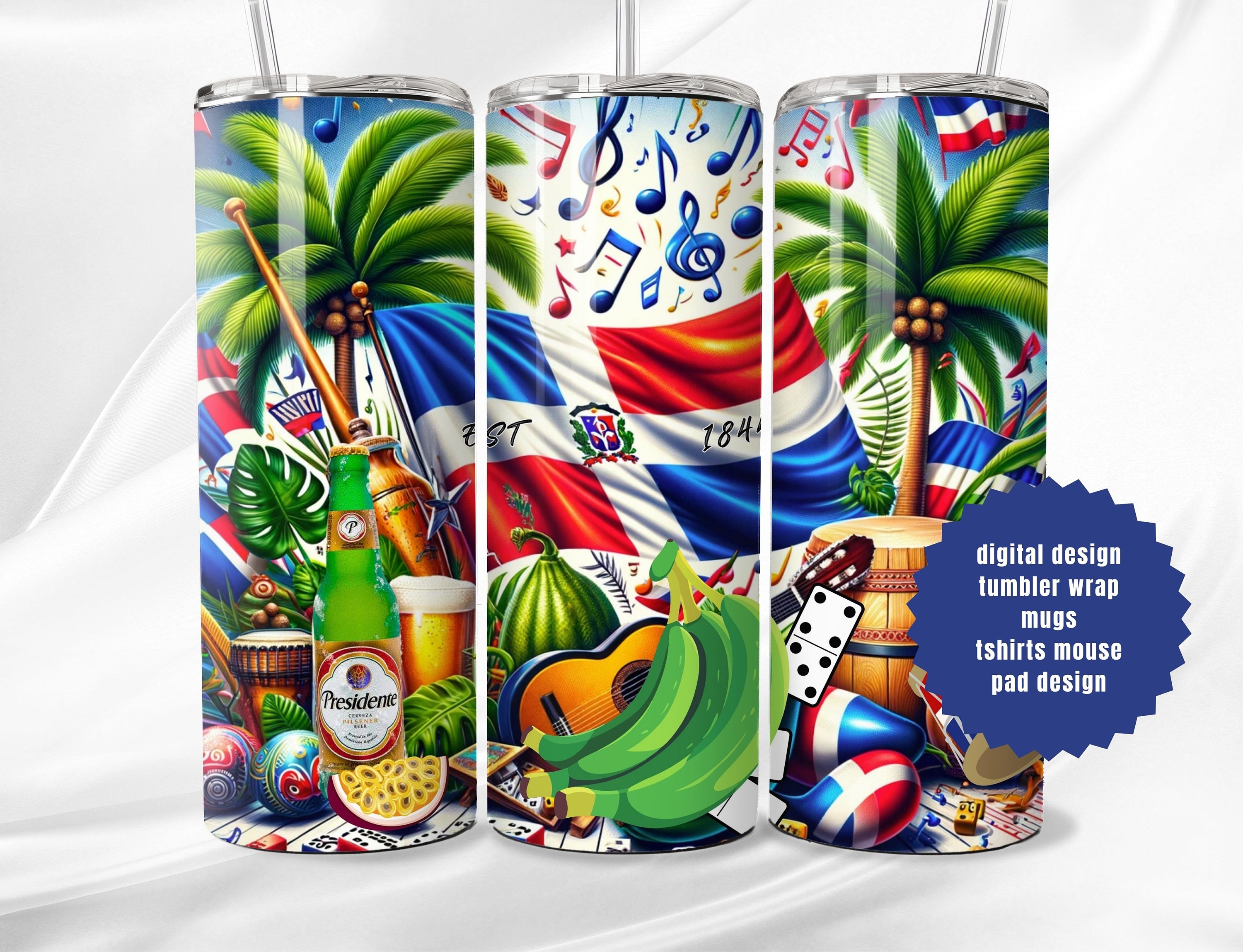 Dominican Republic Flag Tumbler Wrap 20oz, Dominican Png, Dominican ...
