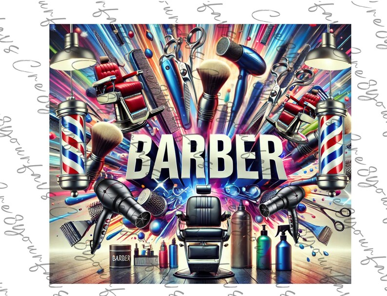Barber Digital Design | Elegant Fancy PNG N JPEG for DIY Crafts ...