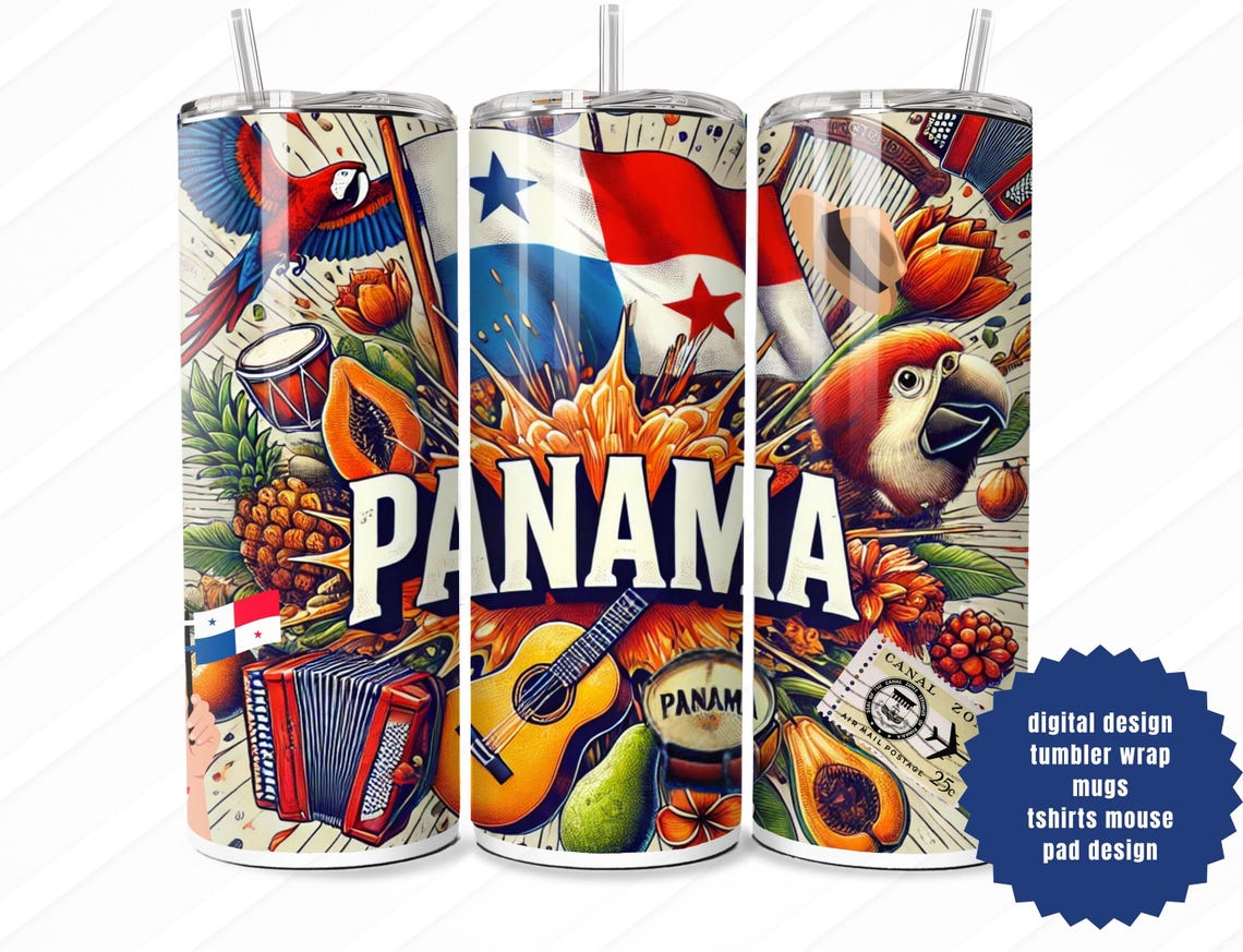 Panama Flag Digital Design, Tumbler Wraps, Mouse Pad Designs, T-shirt ...