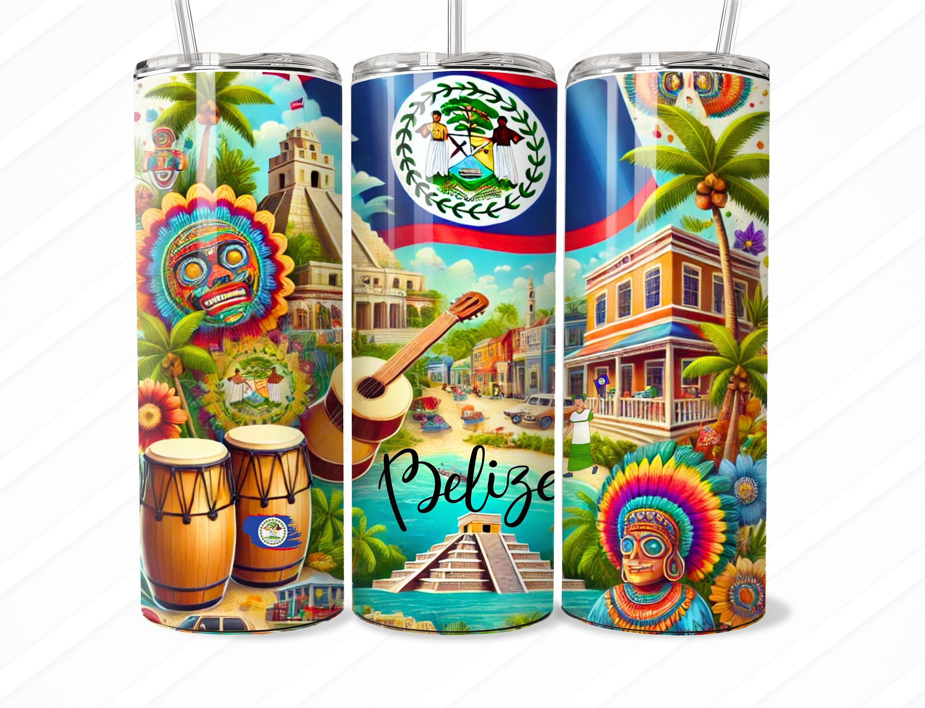 Belize Flag Digital Design for Tumblers, Mugs, T-shirts, Car Magnets ...