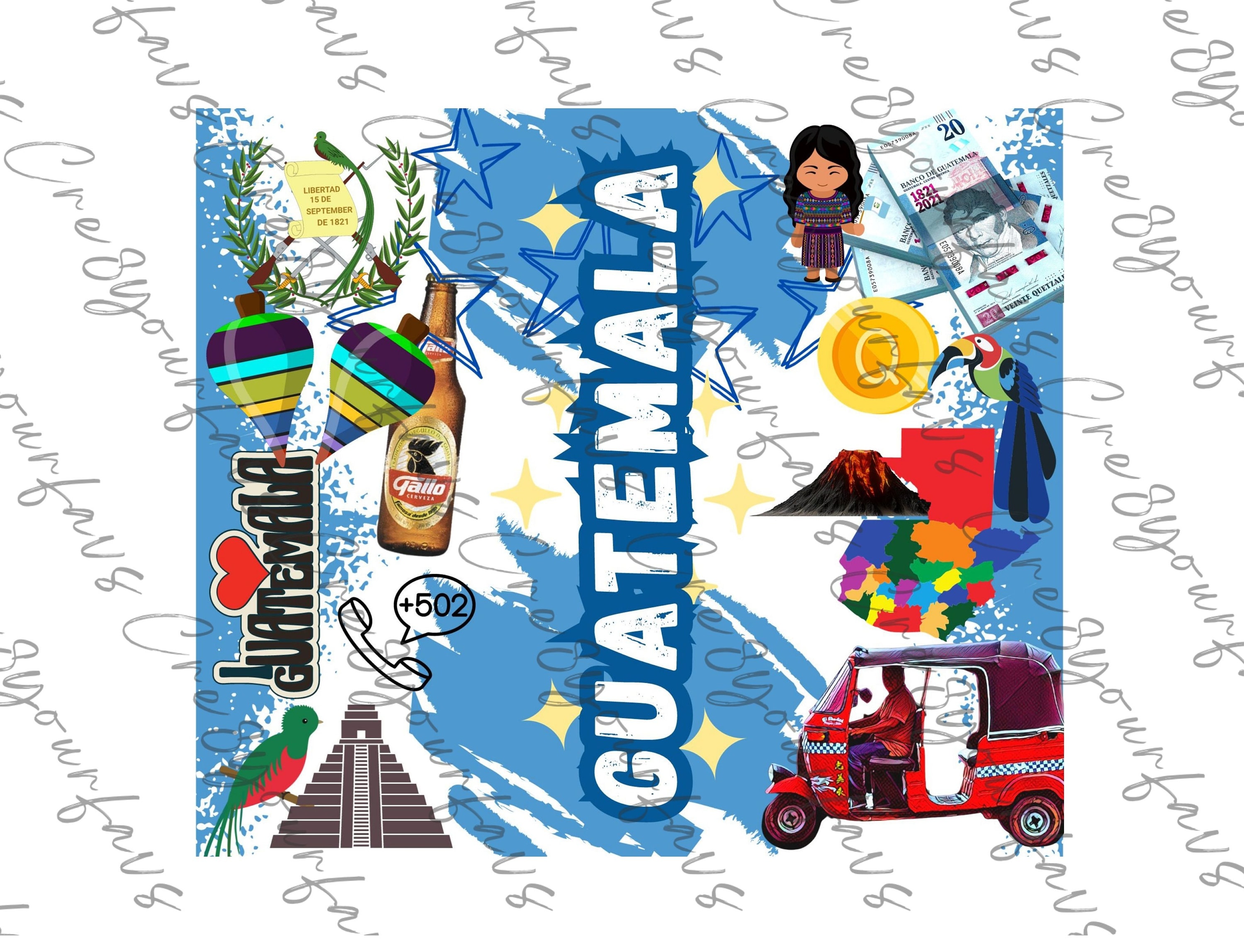 Guatemala Flag Digital Design Bundle | Tumbler Wraps | T-shirt Designs ...