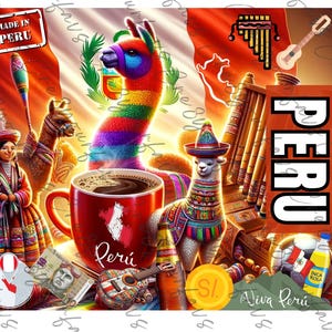 Peru Flag Digital Design for Tumbler Wraps, Stickers, Mugs, T-shirts ...