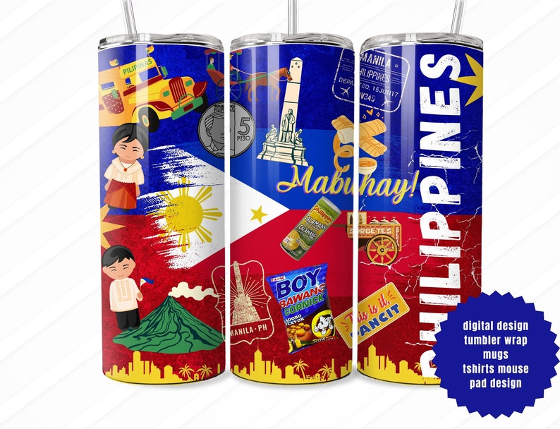 Philippine Flag Digital Design for Tumbler Wraps, Mouse Pads, T-shirts ...