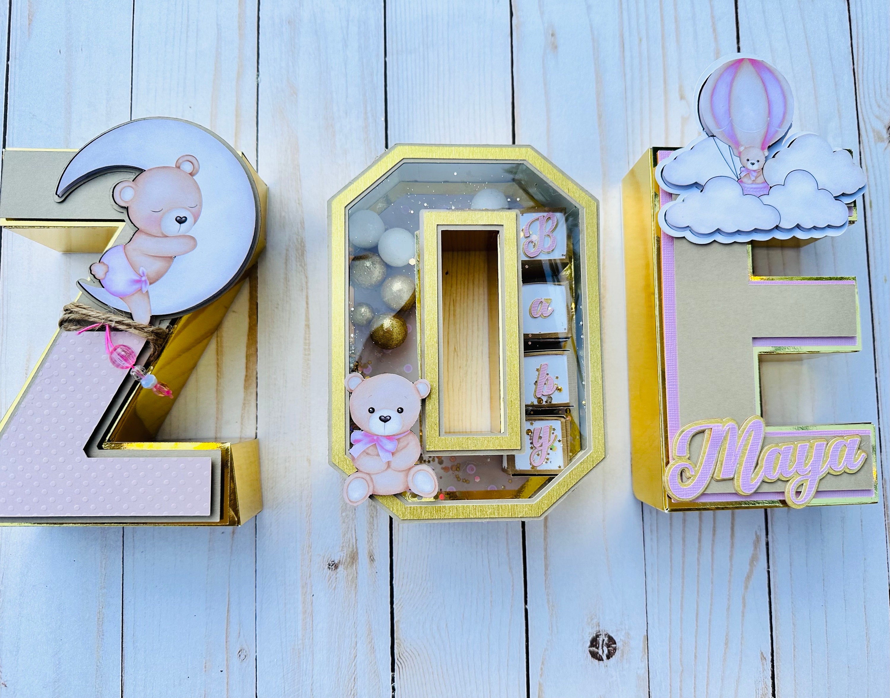 Teddy Bear Theme 3D Letters, Custom Party Decor - Etsy