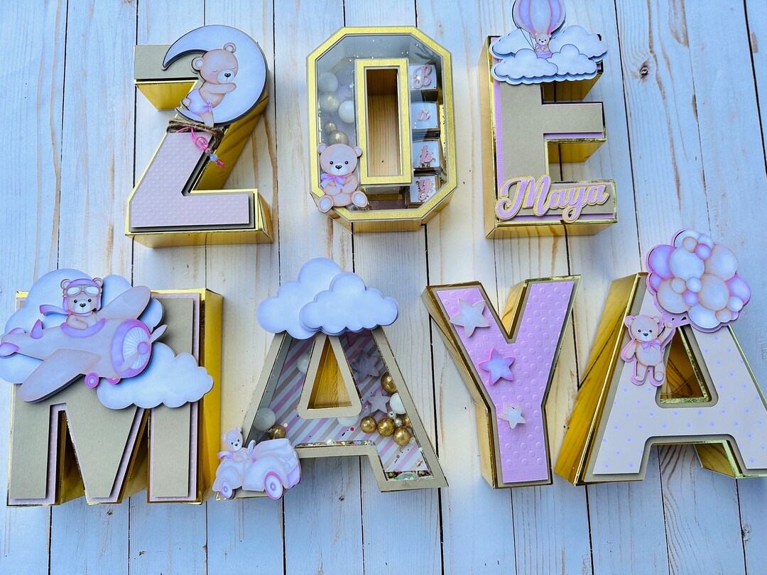 Teddy Bear Theme 3D Letters, Custom Party Decor - Etsy