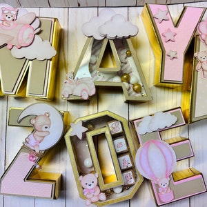 Teddy Bear Theme 3D Letters, Custom Party Decor - Etsy